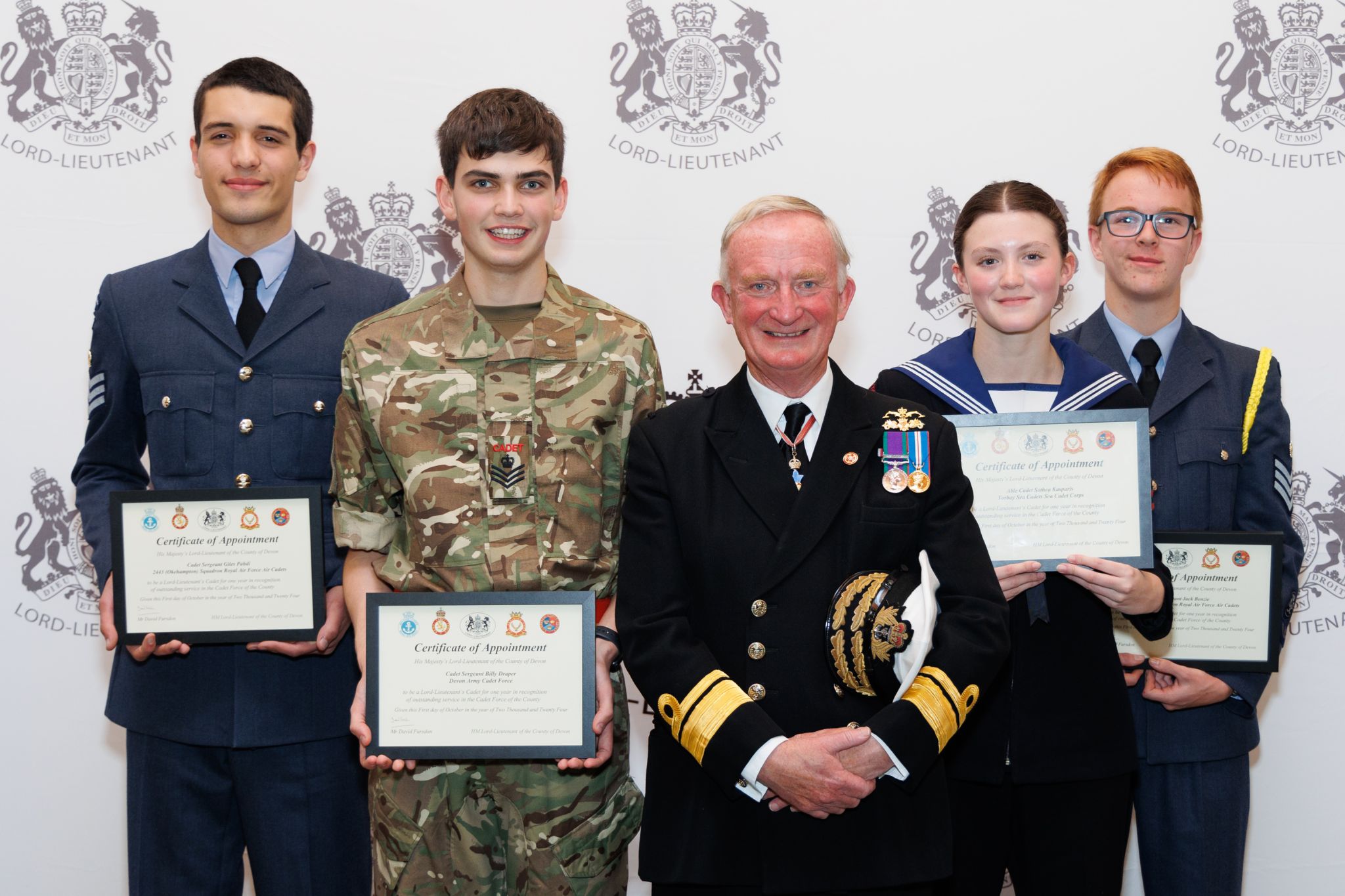 Four Devon Cadets Honoured as Lord-Lieutenant’s Cadets in Exeter Ceremony